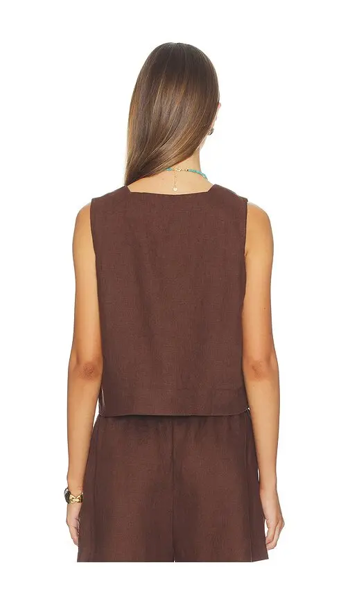 Rails Alira Cropped Linen Top - Brown
