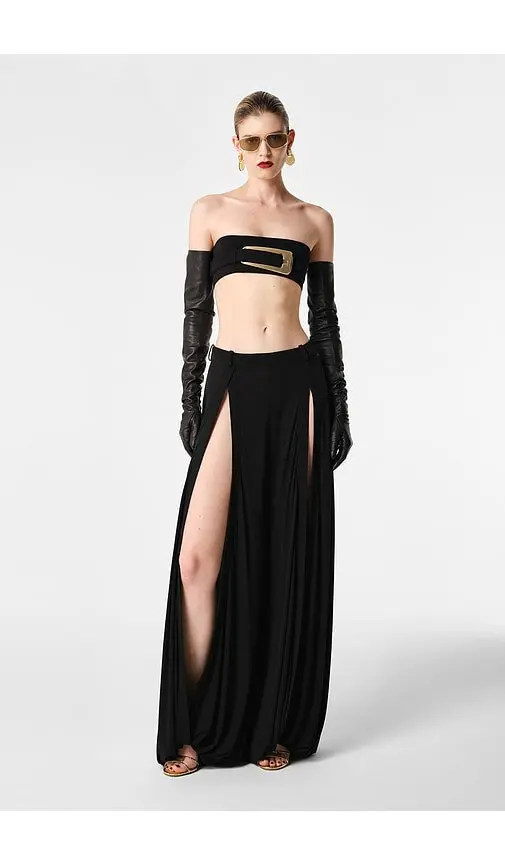 Revolve Kyrie Pant With Dramatic Leg Slits - Black