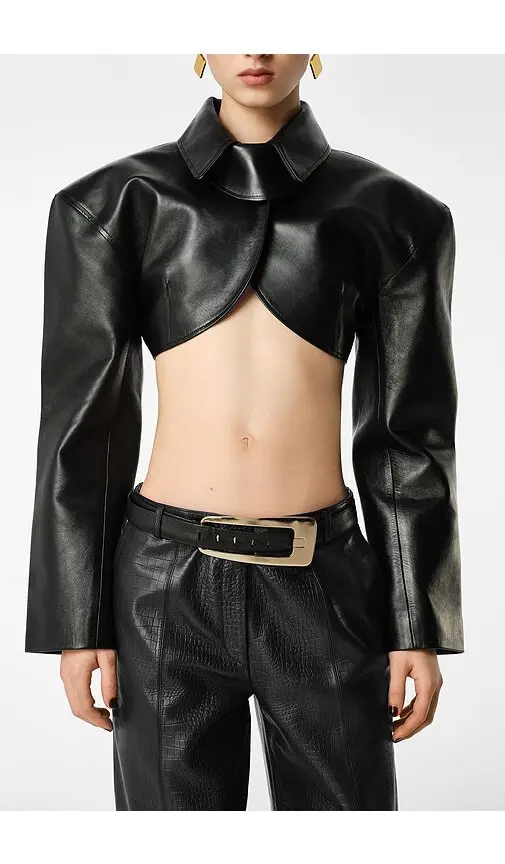 Revolve Agnes Croc-embossed Leather Pants