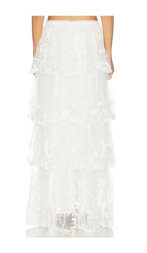 LoveShackFancy Tiered Lace Maxi Skirt