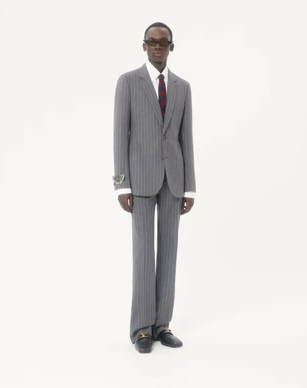 Valentino Garavani Wool Pinstripe Tailored Trousers