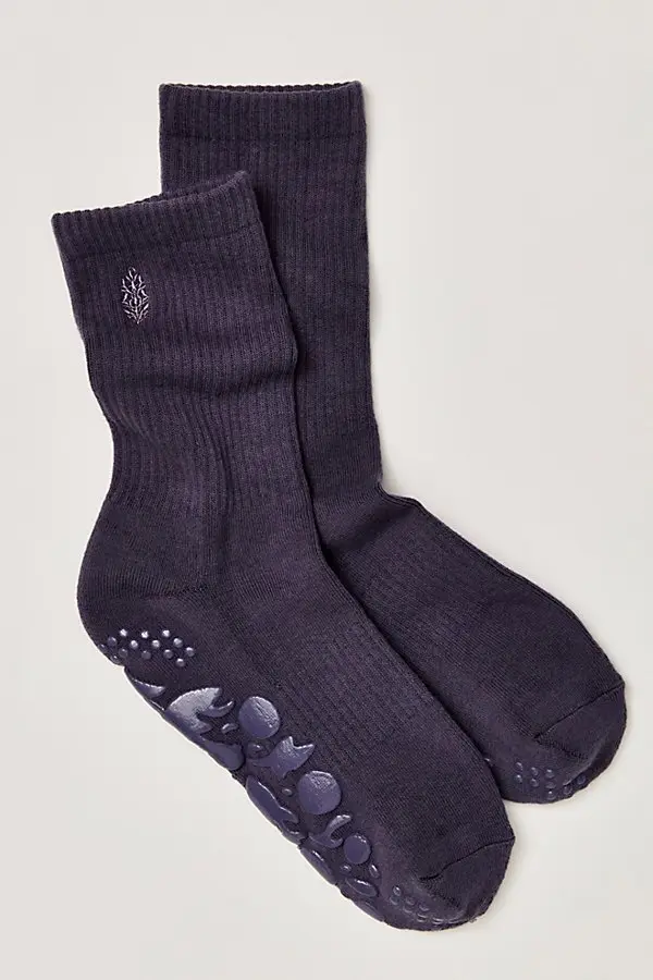 Free People Pilates Grip Socks - Granite Grey