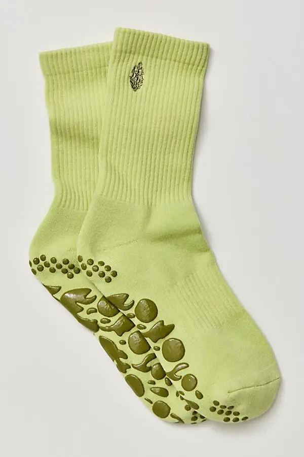 Free People Pilates Grip Socks - Whipped Lime