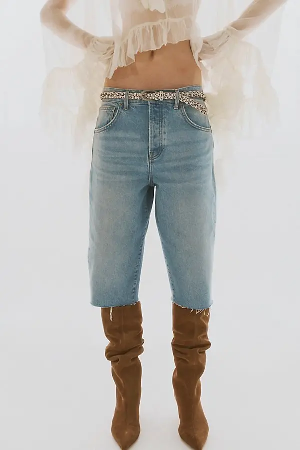 Free People Sol Slim Stud Belt - Bone