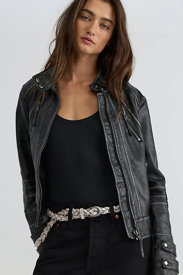 Free People Braided Leather Studded Belt - Cloud