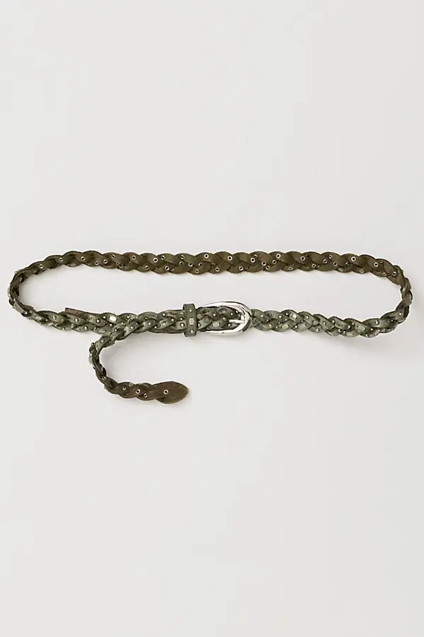 Free People Sol Slim Stud Belt - Thyme