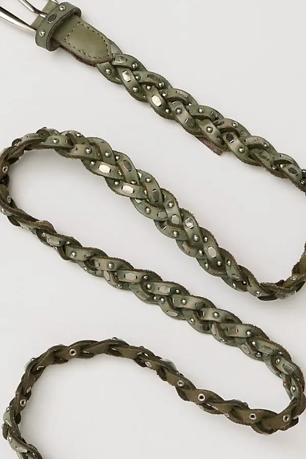 Free People Sol Slim Stud Belt - Thyme