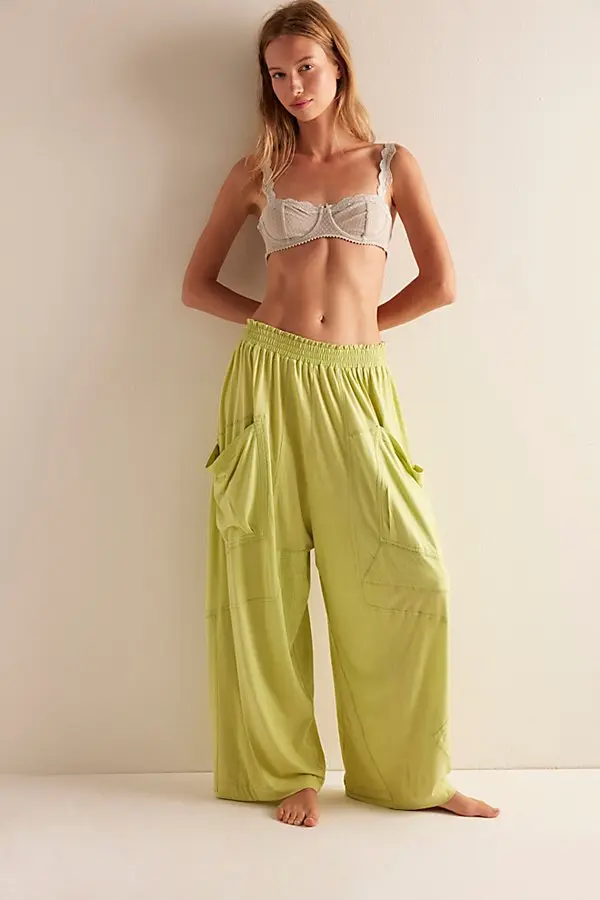 Free People Night Mode Lounge Pants - Creme Vert