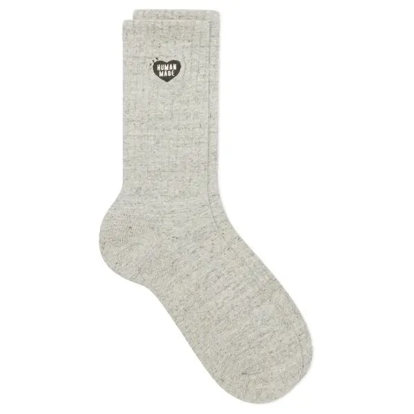 HUMAN MADE Heart Logo Pile Socks - Gray