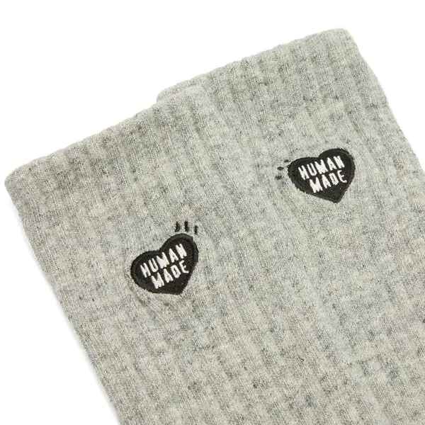 HUMAN MADE Heart Logo Pile Socks - Gray