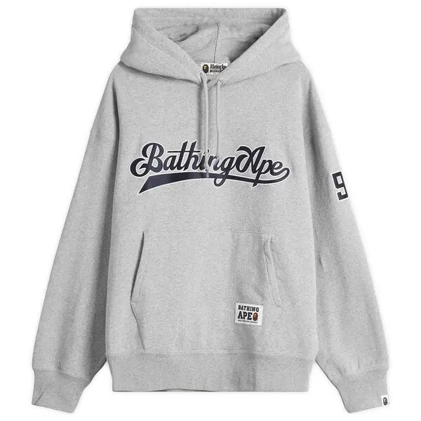 A BATHING APE Baseball Logo Relaxed Fit Pullover Hoodie