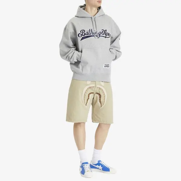 A BATHING APE Baseball Logo Relaxed Fit Pullover Hoodie