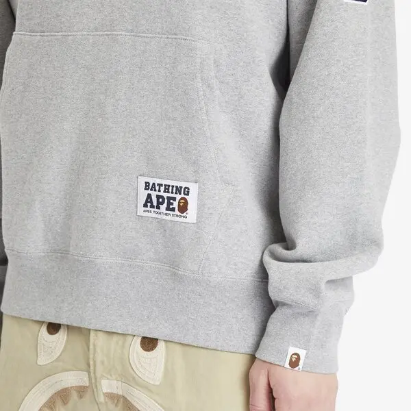 A BATHING APE Baseball Logo Relaxed Fit Pullover Hoodie