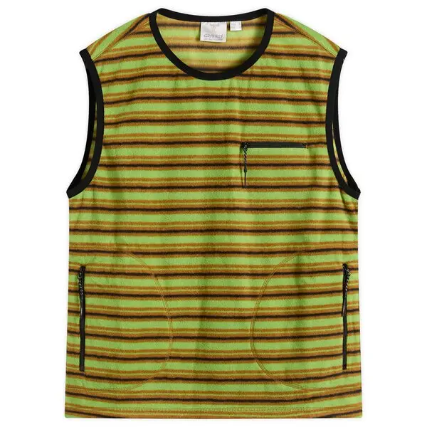 Gramicci Thermal Fleece Vest - Chartreuse Stripe