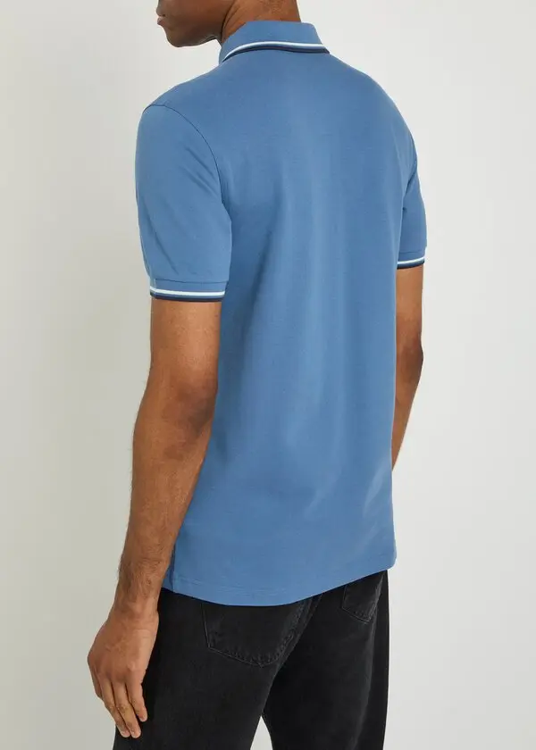 Fred Perry Twin Tipped Logo Piqué Cotton Polo Shirt - Blue