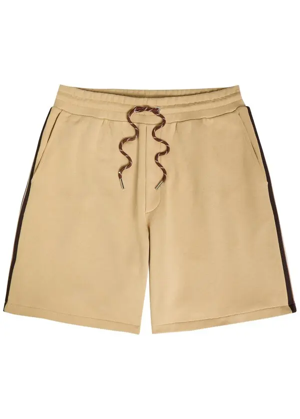 Moncler Striped Cotton Shorts - Beige