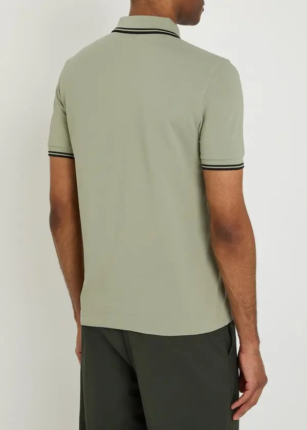 Fred Perry Twin Tipped Logo Piqué Cotton Polo Shirt - Green