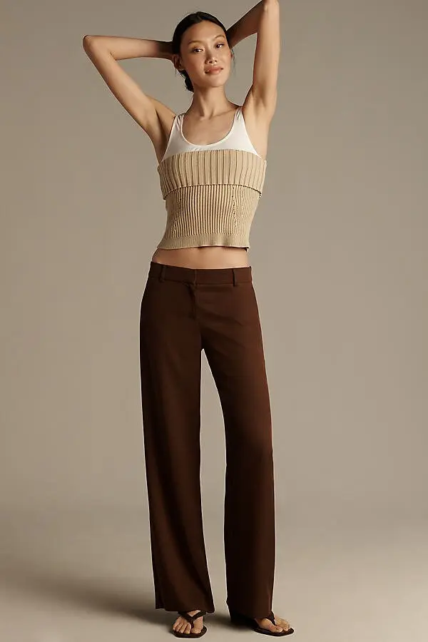 Central Park West Foldover Layered Sweater Tank Top