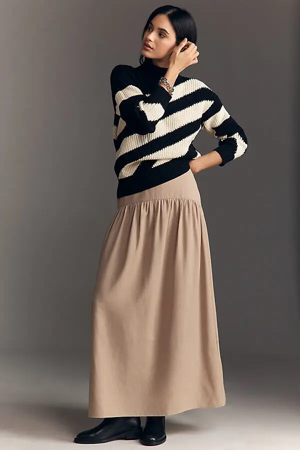 BAYSE Delphine Drop-waist Maxi Skirt