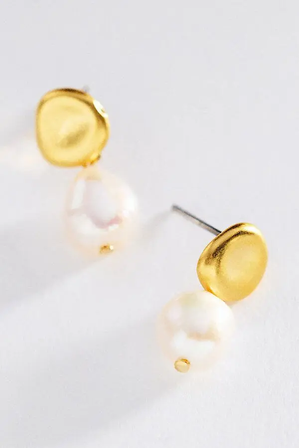Anthropologie Delicate Drop Earrings - Pearl