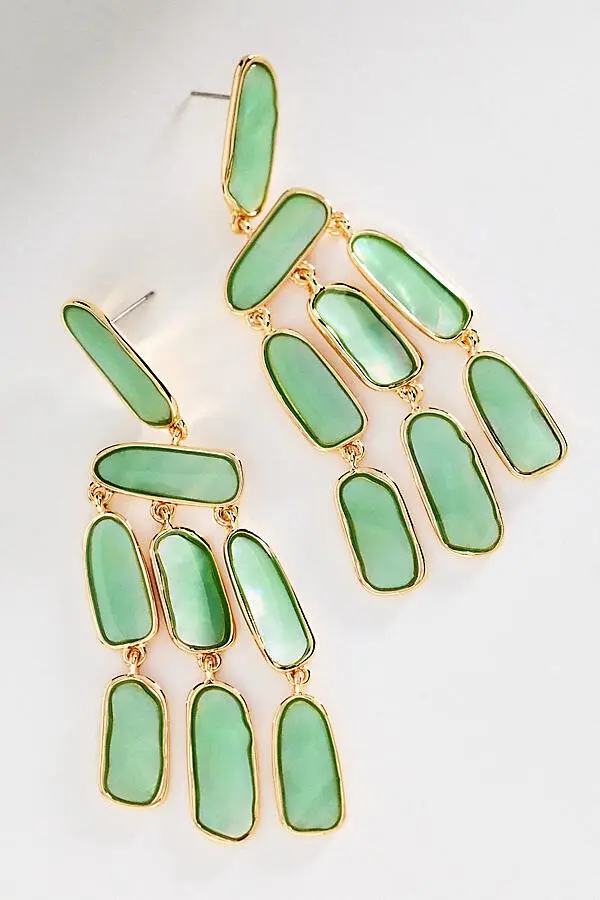 Anthropologie Stone Drop Earrings - Turquoise
