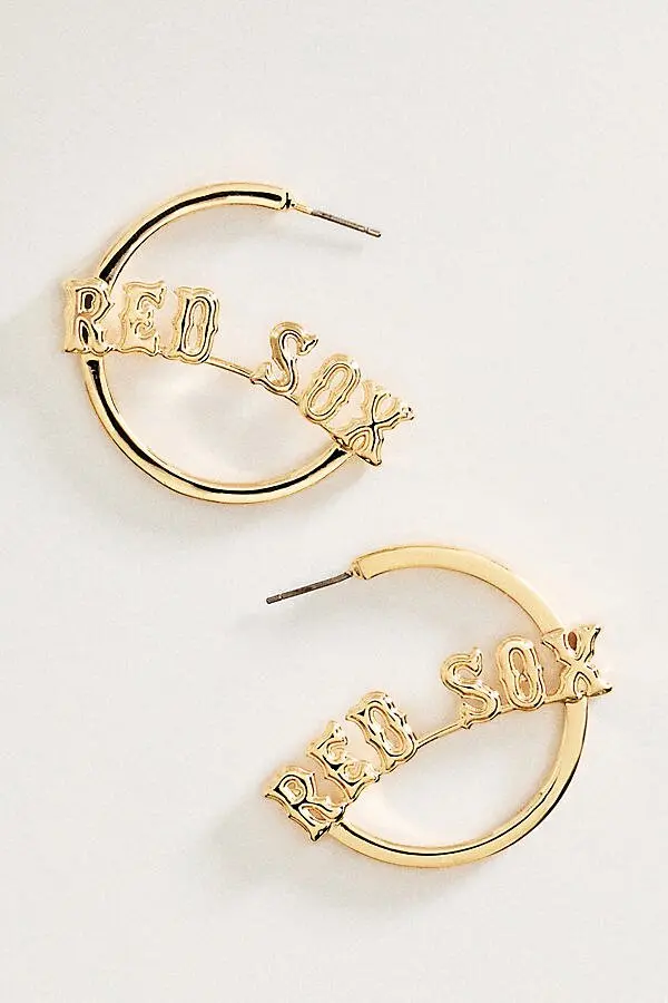 Baublebar Nameplate Hoop Earrings - Boston Red Sox