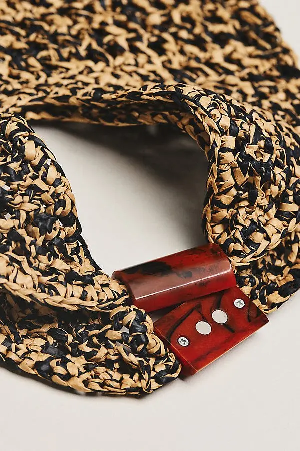 L*Space Faye Raffia Shoulder Bag - Black