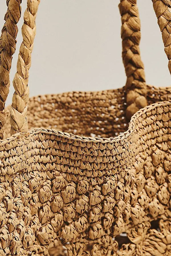 LoveShackFancy Sharlo Crochet Flower Tote Bag