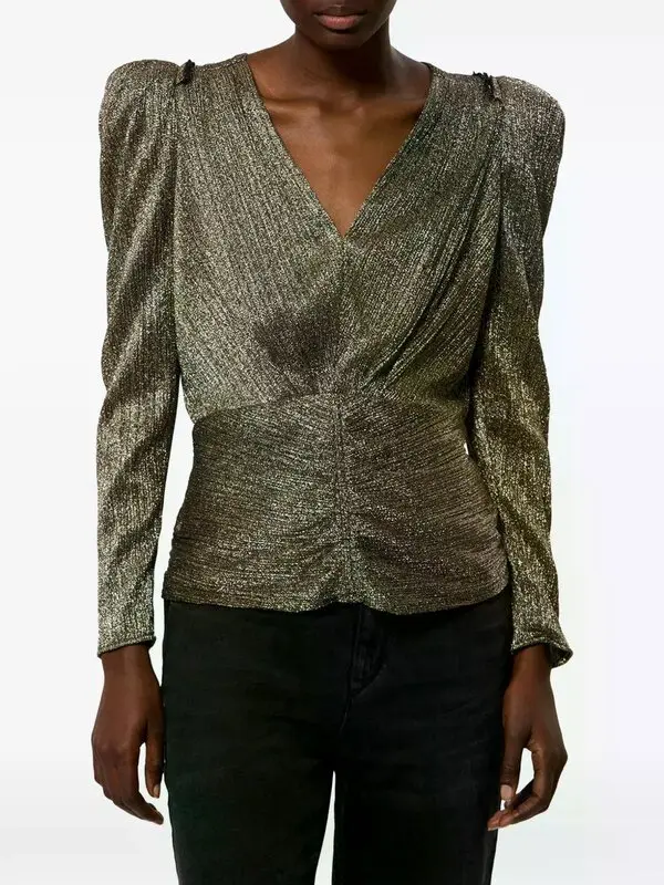Isabel Marant Étoile Marlin Gathered-sleeves Blouse - Gold