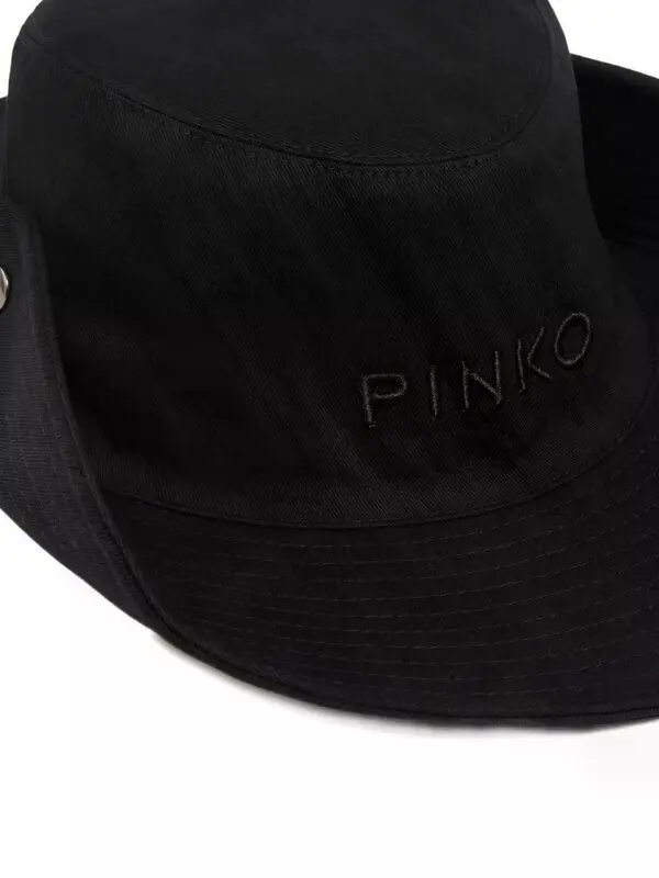 Pinko Button-detail Wide Brim Fedora Hat