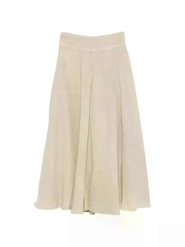 120% Lino Pleated A-line Midi Skirt