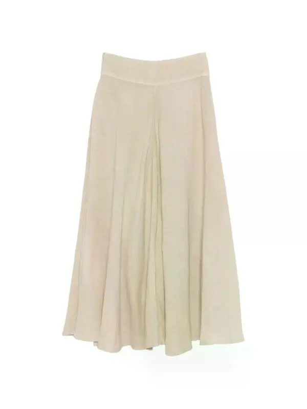 120% Lino Pleated A-line Midi Skirt