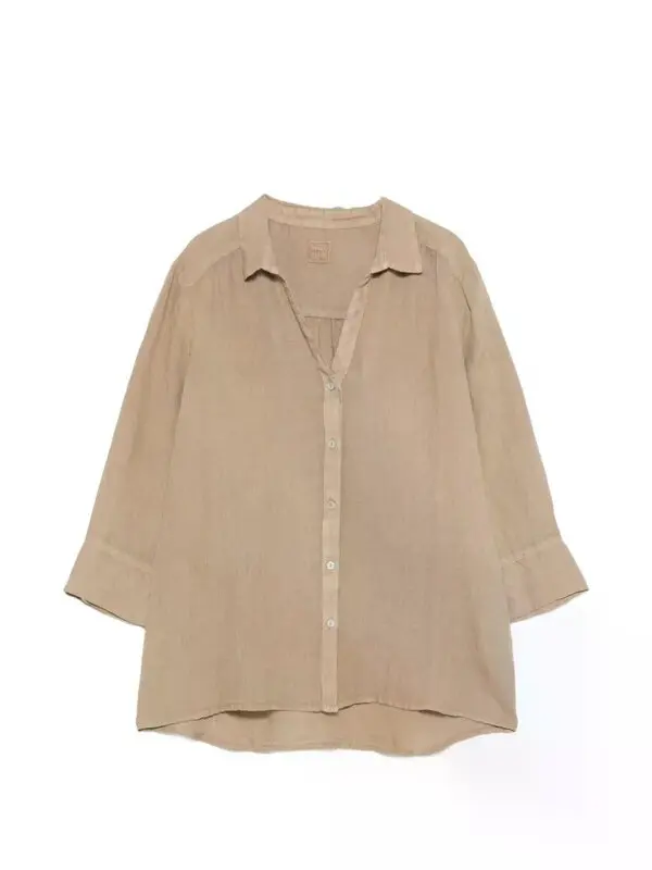 120% Lino Collared Linen Shirt