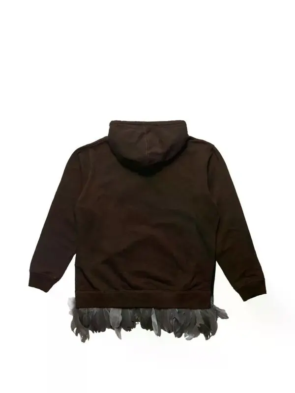 4SDESIGNS Feather-trim Texas Longhorns Hoodie - Brown