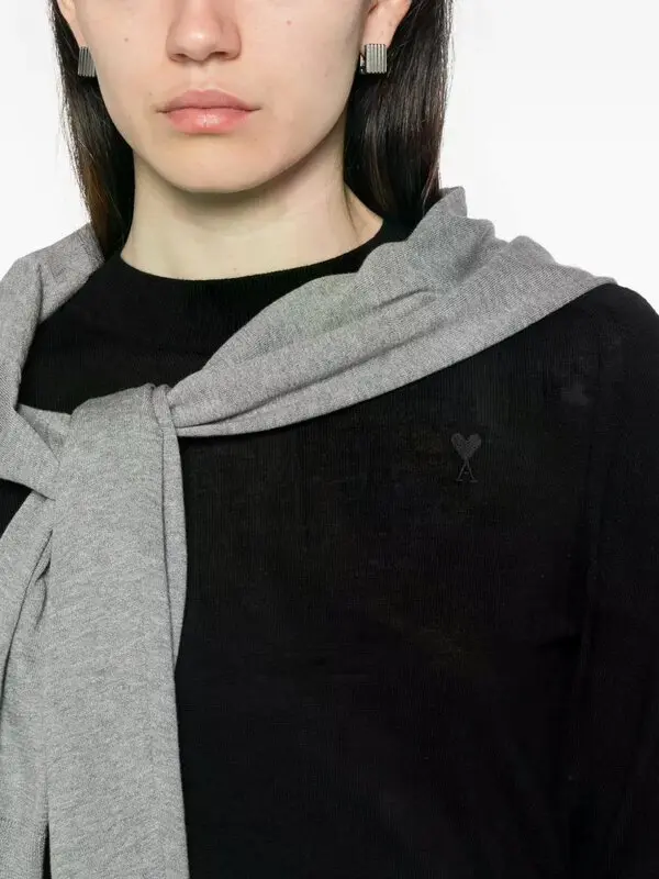AMI Paris Crewneck Jumper With Front Detail