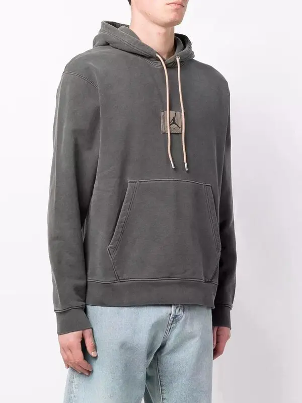 JORDAN Hooded Sweatshirt With Logo Patch - Black