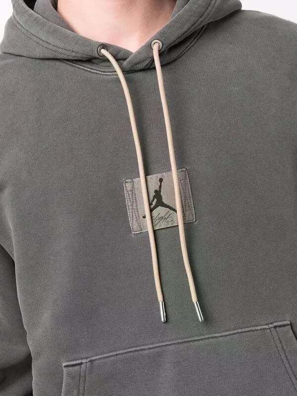JORDAN Hooded Sweatshirt With Logo Patch - Black