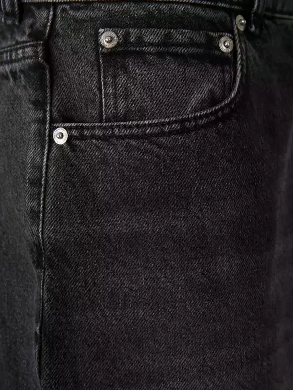 AMI Paris Button Fly Denim Shorts - Black