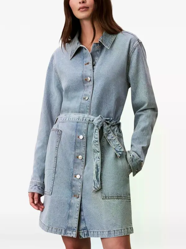 Calvin Klein Belted Buttoned Mini Dress