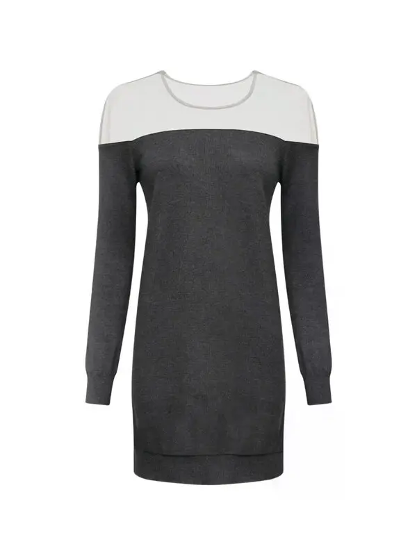 MAISON MARGIELA Long Sleeve Cotton Mini Dress - Grey