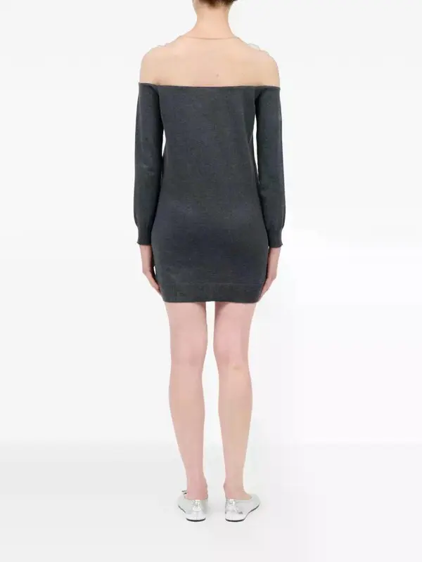 MAISON MARGIELA Long Sleeve Cotton Mini Dress - Grey