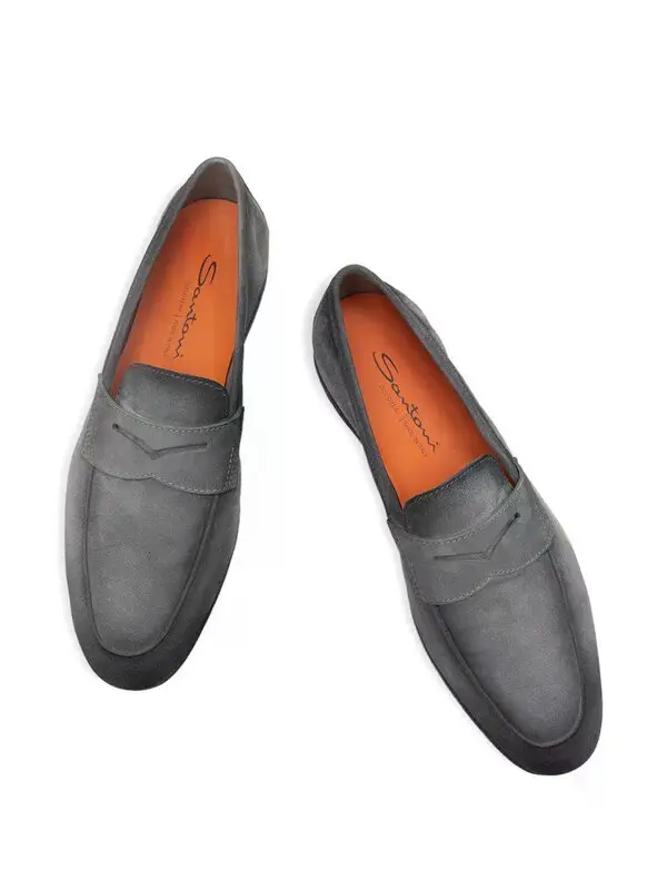 Santoni Penny Leather Loafers