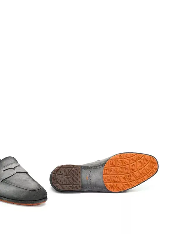 Santoni Penny Leather Loafers