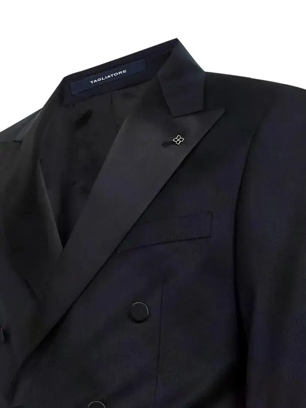 Tagliatore Double-breasted Jacquard Suit - Blue
