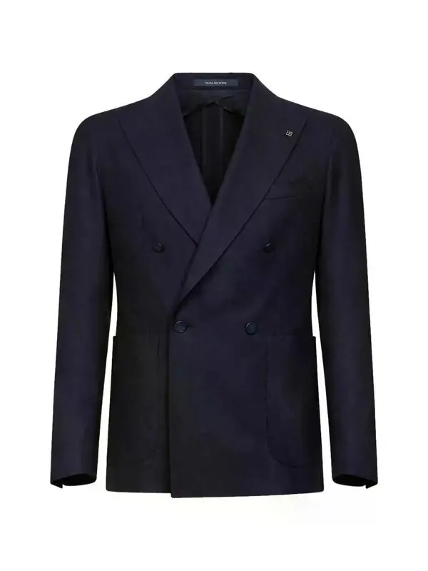 Tagliatore Double-breasted Peak Lapel Jacket - Blue