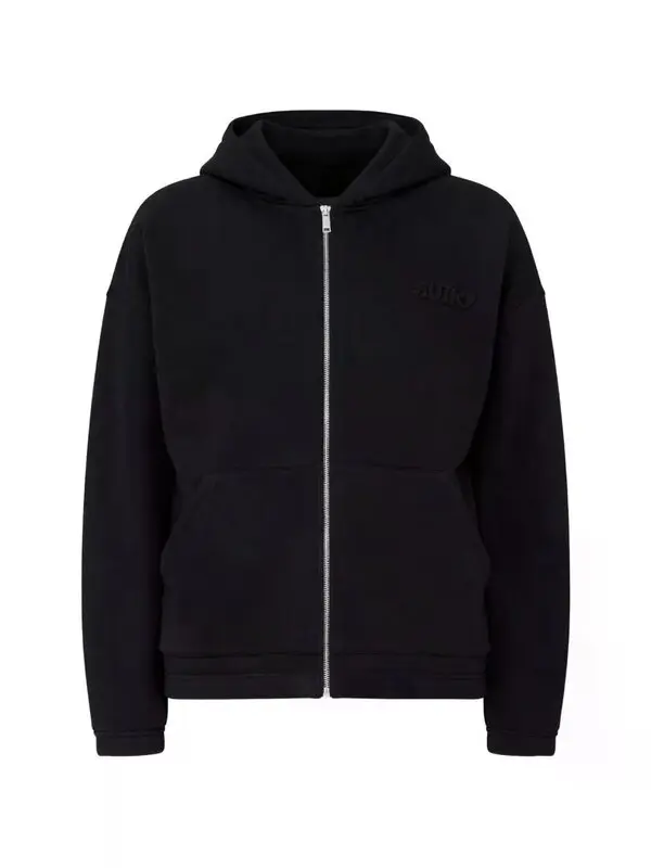 AUTRY Hooded Zip-up Top - Black