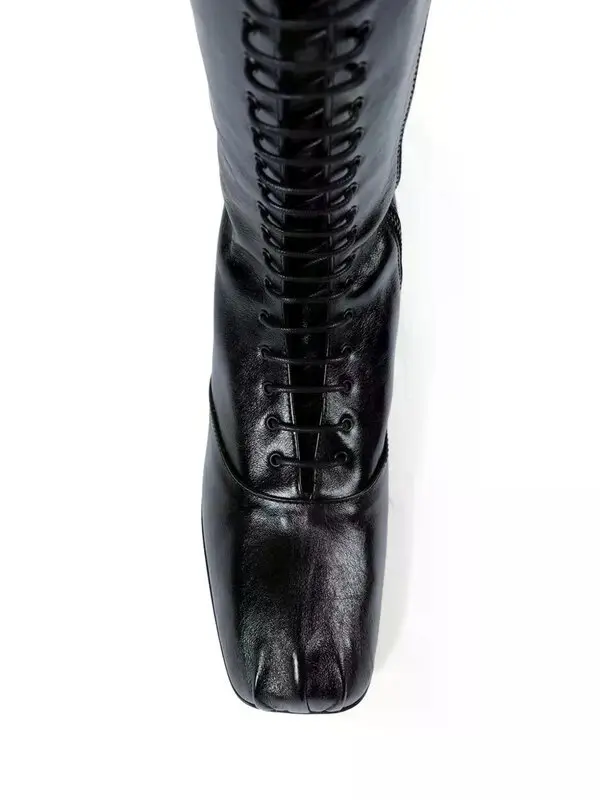ANN DEMEULEMEESTER Ysha Squared Lace-up High Boots
