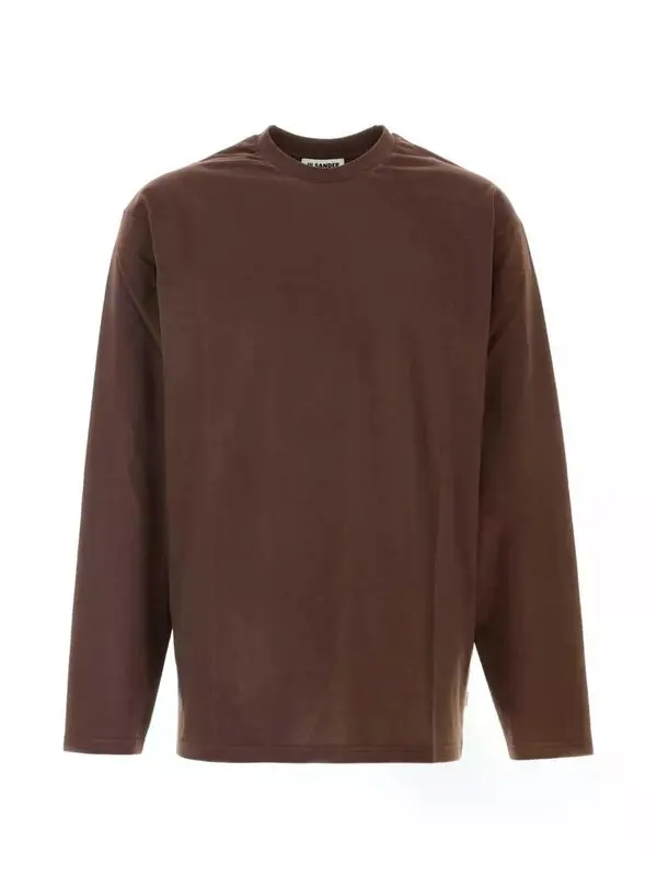 JIL SANDER Long-sleeve Cotton T-shirt - Brown