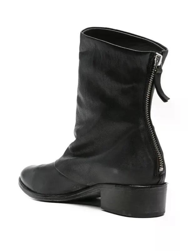 Moma Rigazip Leather Ankle Boots