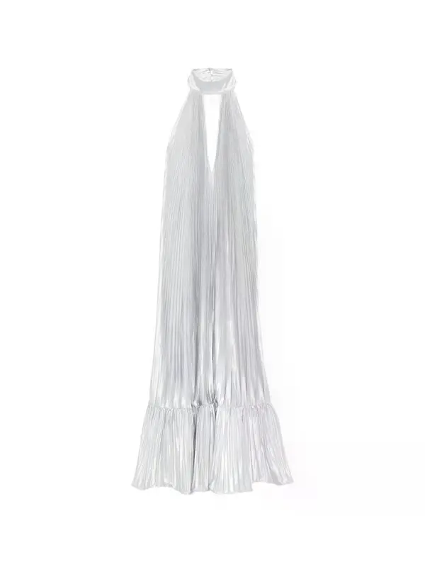 L'IDEE Pleated Halter Gown